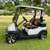White Cart Orange Trim | Big Dog Custom Carts of East Texas